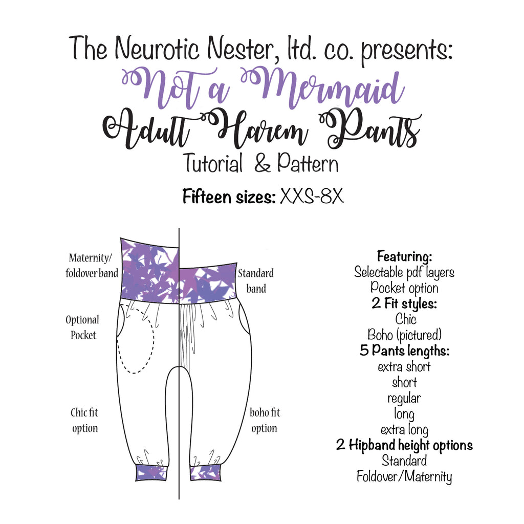 Not a Mermaid | Adult Parachute Lounge Pants Sewing Pattern & Tutorial ...